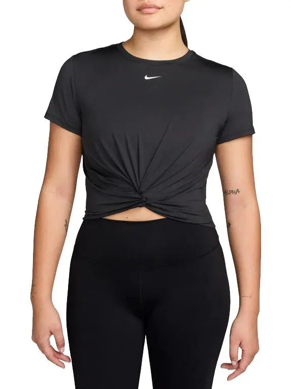 Nike Dri-fit Twist Front Top - 013 Black/white