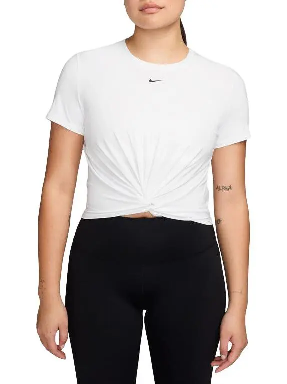 Nike Dri-fit Twist Front Top - 102 White/black