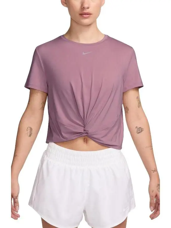 Nike Dri-fit Twist Front Top - 699 Elemental Pink/black