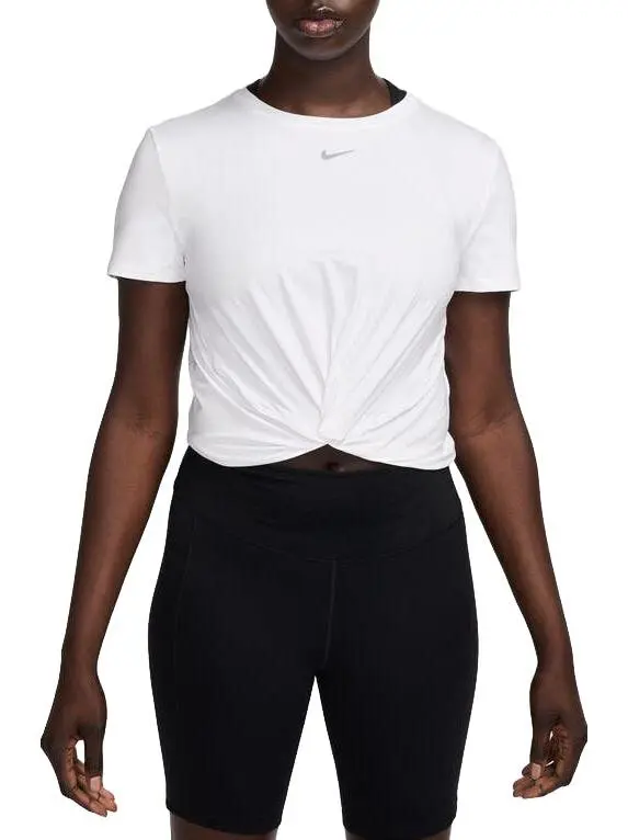 Nike Dri-fit Twist Front Top - White/ Black