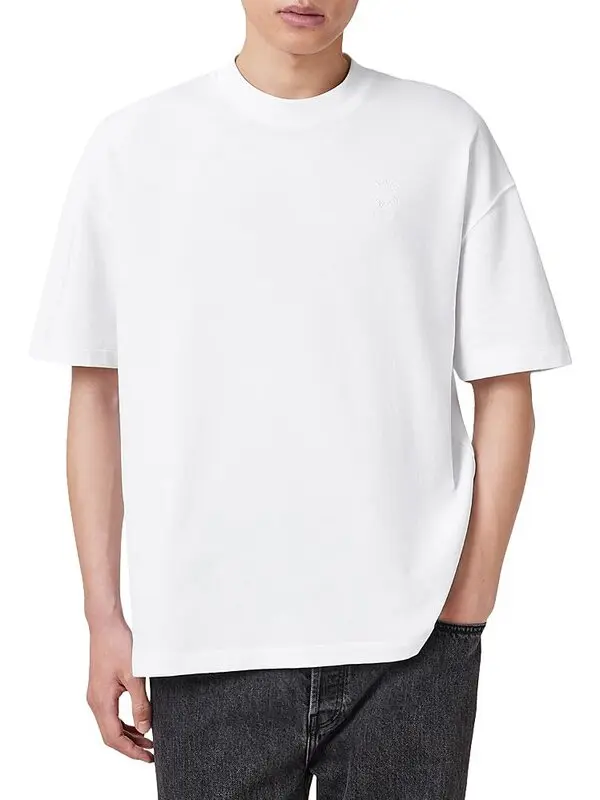 ALLSAINTS Haven Cotton Logo Embroidered Tee - Optic White