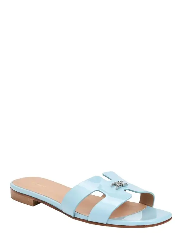 Bruno Magli Fina Slide Sandal - Sky Blue Patent