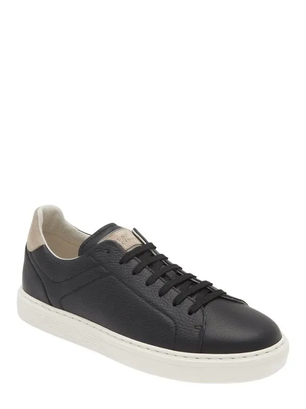 Brunello Cucinelli Calfskin Low Top Sneakers - Cim31 Black