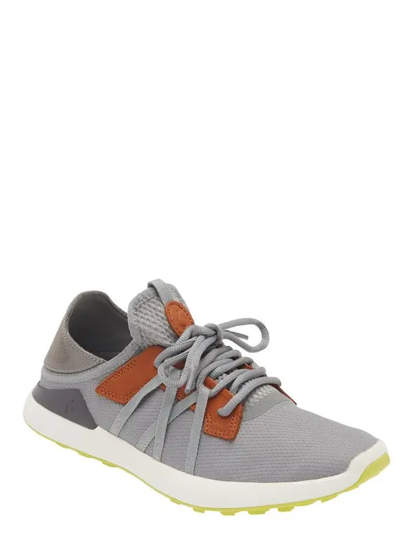 Olukai Manele Lace Up Golf Shoe - Poi/ Charcoal