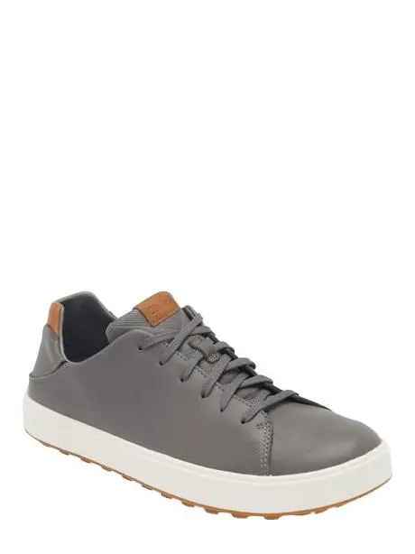 Olukai Wai'alae Waterproof Leather Golf Shoe - Stone/stone