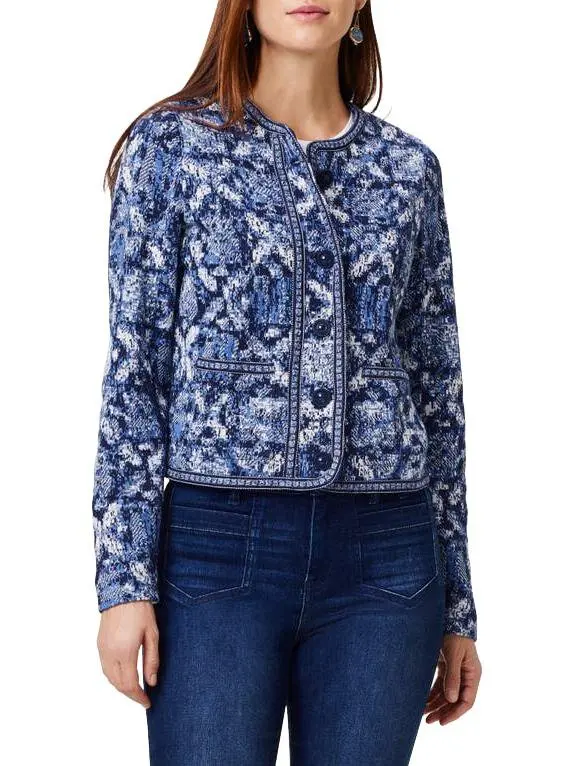 NIC+ZOE Geo Knit Jacket - Blue Multi