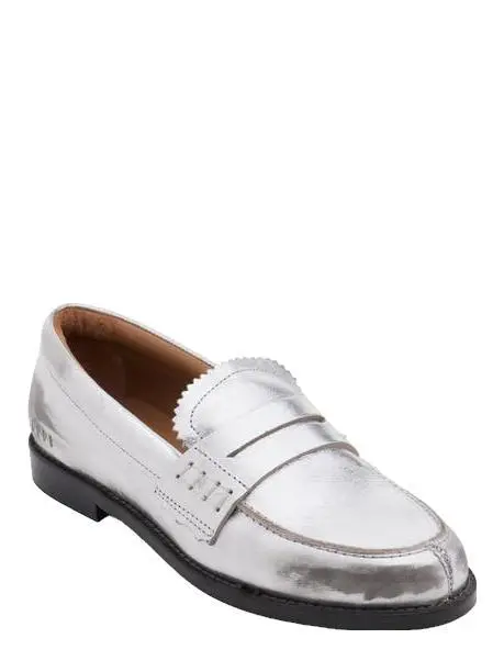 GOLDEN GOOSE Jerry Penny Loafer - Silver