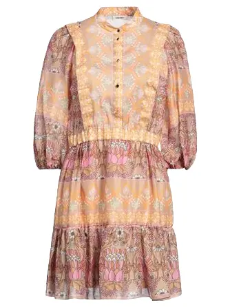 Sandro Floral-print Mini Shirt Dress - Beige