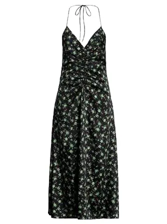 Sandro Maxi Floral-print Slip Dress - Black