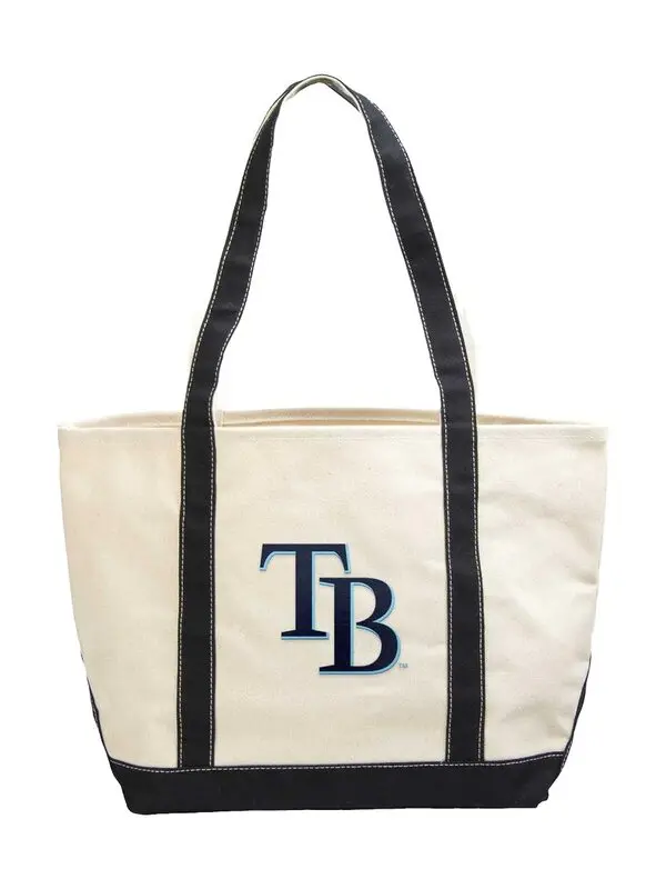 LOGO BRANDS Tampa Bay Rays Canvas Tote Bag - Navy