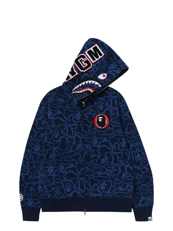 BAPE 30th Anniversary Camo Shark Full Zip Hoodie - Blue