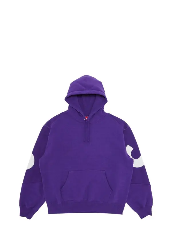 Supreme Big Logo Jacquard Hooded Sweatshirt - Purple