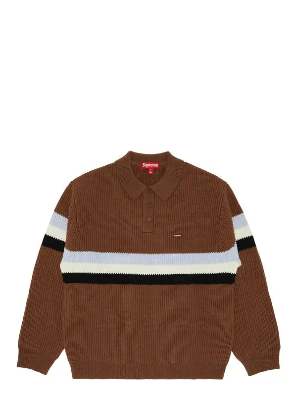 Supreme Small Box Polo Sweater 'dark - Brown