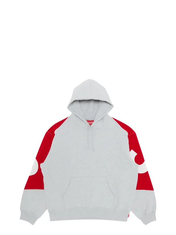 Supreme Big Logo Jacquard Hooded Sweatshirt - Grey