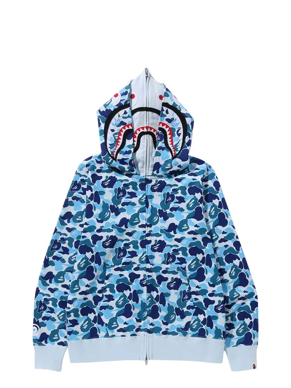 BAPE Abc Camo Double Shark Full Zip Hoodie - Blue