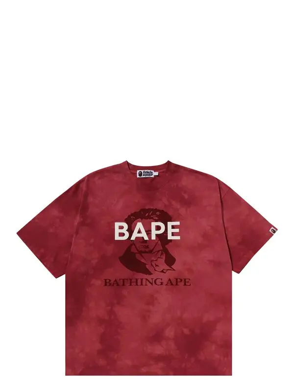 A BATHING APE Tie Dye Bathing Ape Tee - Red