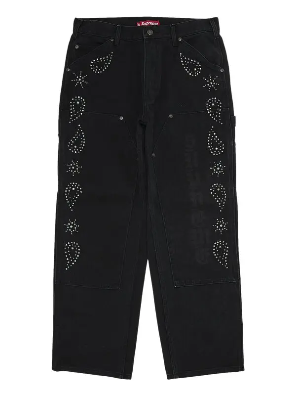 Supreme Paisley Studded Double Knee Painter Pant - Black