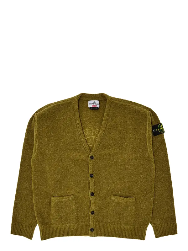 Supreme X Stone Island Bouclé Cardigan - Green