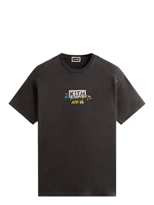 Kith For Mickey & Friends Family Portrait Vintage Tee - Black