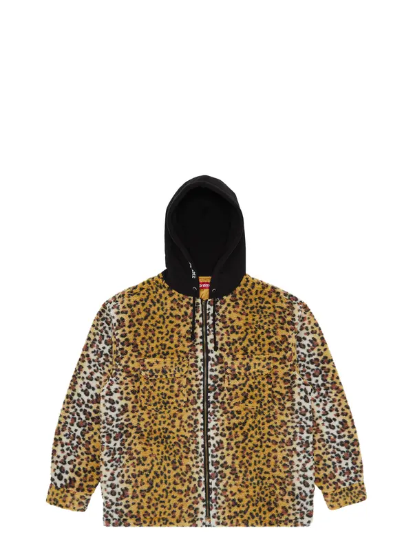 Supreme Fleece Zip Up Hooded Shirt - Brown