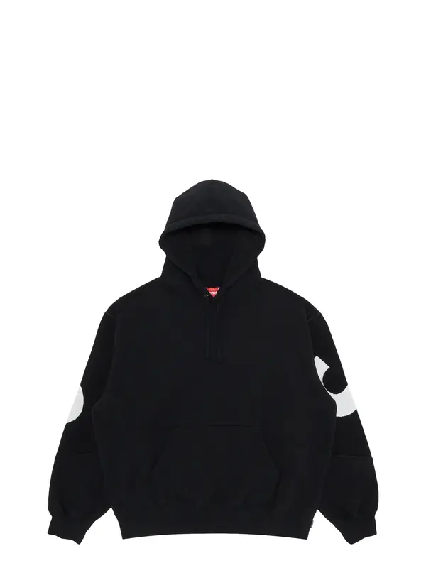 Supreme Big Logo Jacquard Hooded Sweatshirt - Black