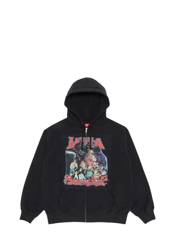 Supreme Muta Zip Up Hooded Sweatshirt - Black