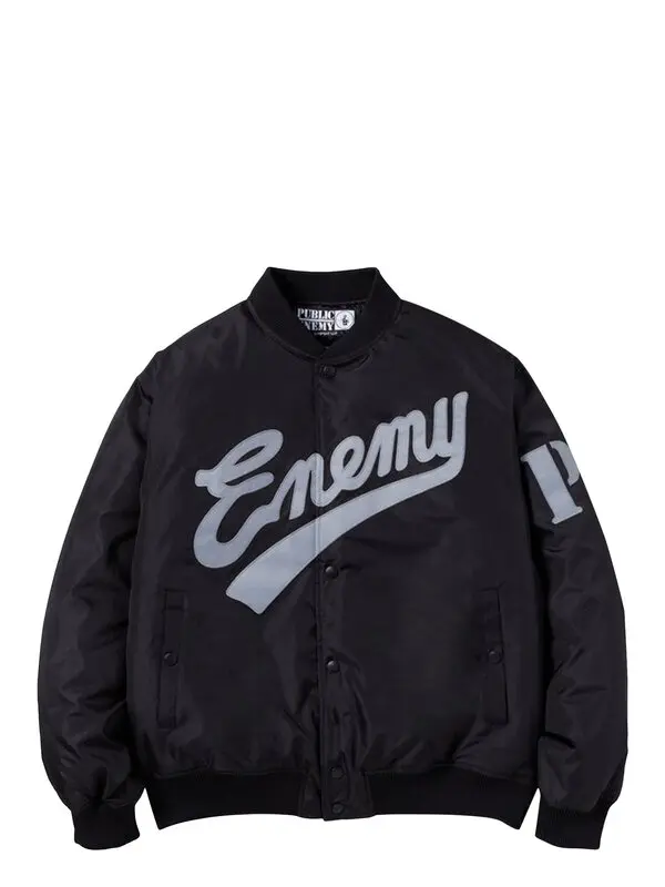 NEIGHBORHOOD X Public Enemy X Majestic Baseball Jacket - Black