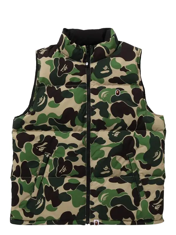 A BATHING APE Abc Camo Reversible Down Vest - Green