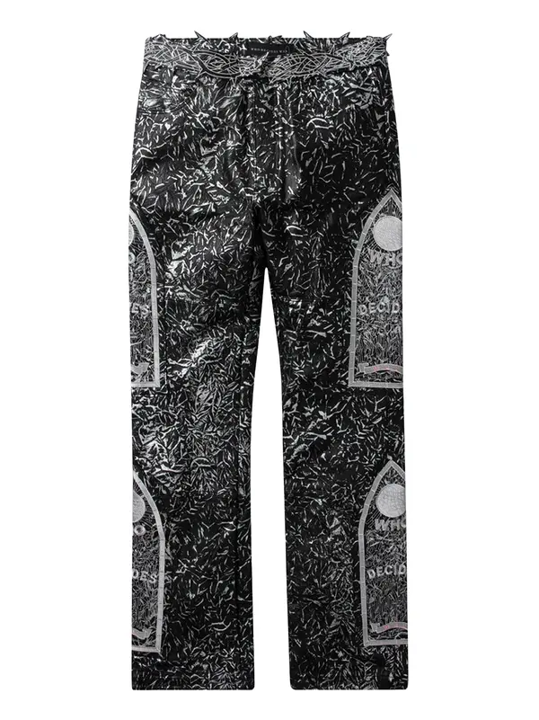 WHO DECIDES WAR BY EV BRAVADO Foil Leather Pant - Grey