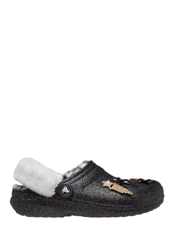 CROCS Classic Lined Glitter Clogs - Black