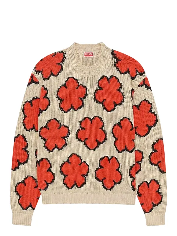Kenzo Boke Flower Intarsia Knit Jumper - Red