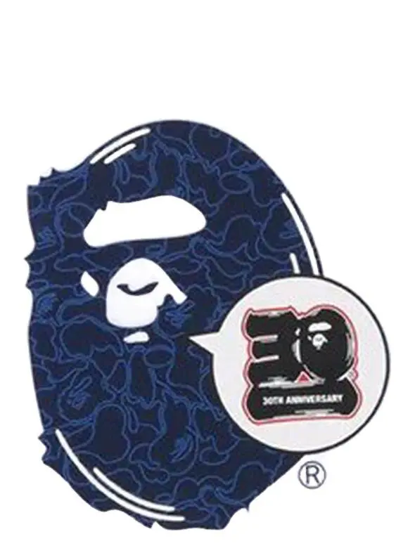 A BATHING APE 30th Anniversary Ape Head Tee /navy - White