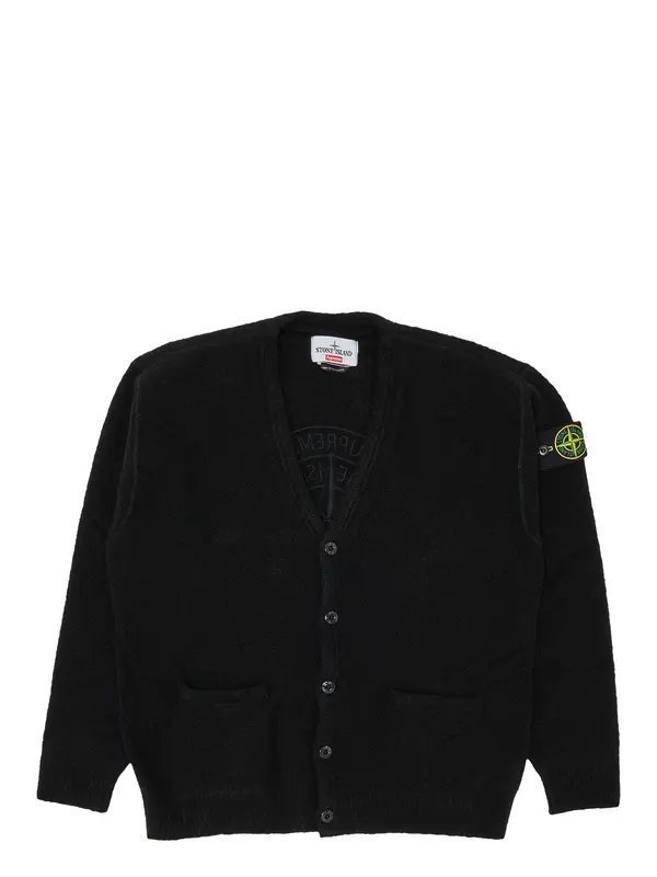 Supreme X Stone Island Bouclé Cardigan - Black