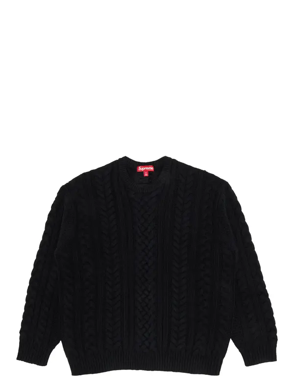 Supreme Appliqué Cable Knit Sweater - Black
