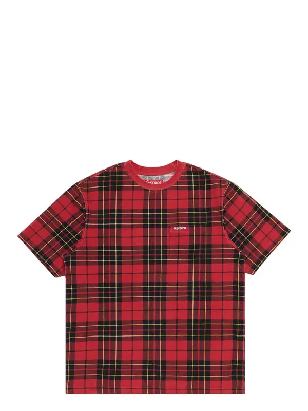 Supreme Short-sleeve Pocket Tee 'plaid - Red