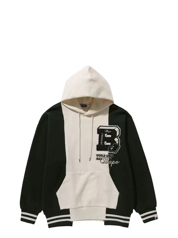 A BATHING APE Badges Color Blocking Hoodie - White