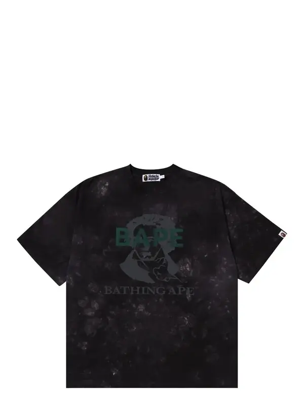 A BATHING APE Tie Dye Bathing Ape Tee - Black