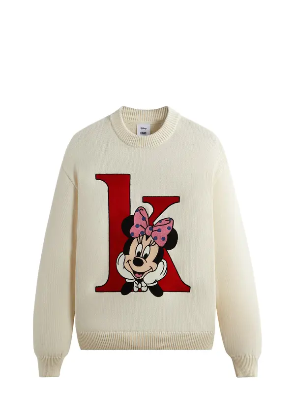 Kith For Mickey & Friends Minnie K Crewneck Sweater - Cream