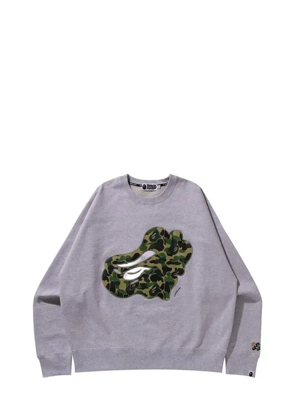 BAPE Abc Camo Patch Relaxed Fit Crewneck - Grey