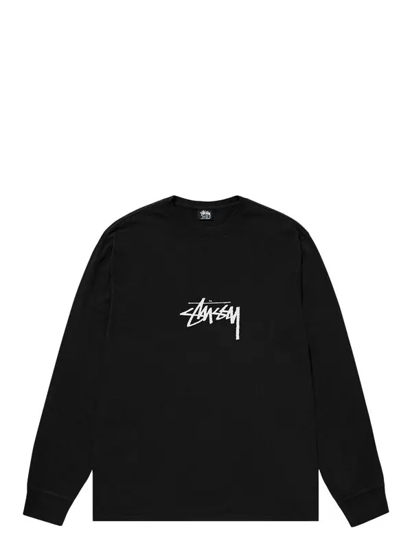 StÜssy Pigment Dyed Small Stock Long-sleeve Tee - Black