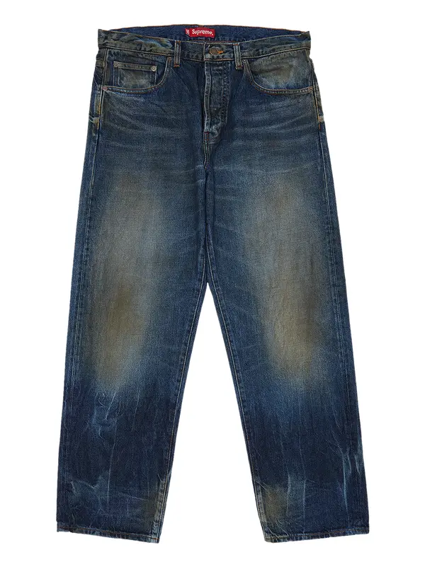 Supreme Distressed Loose Fit Selvedge Jean - Blue