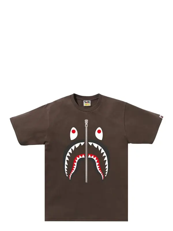 A BATHING APE Shark Tee - Brown
