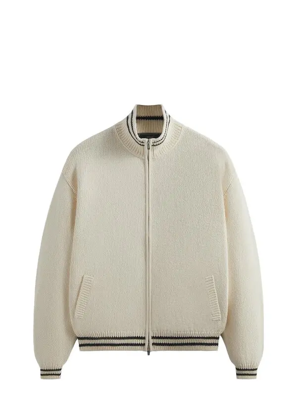 Kith Wyona Full Zip Varsity Sweater - Cream