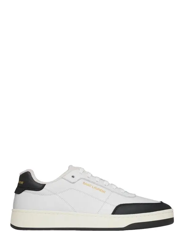 Saint Laurent Sl/61 Leather Sneakers - Black & White