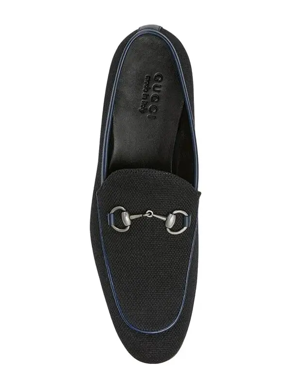 Gucci Apos;s New Jordaan Canvas Bit Loafers - Black