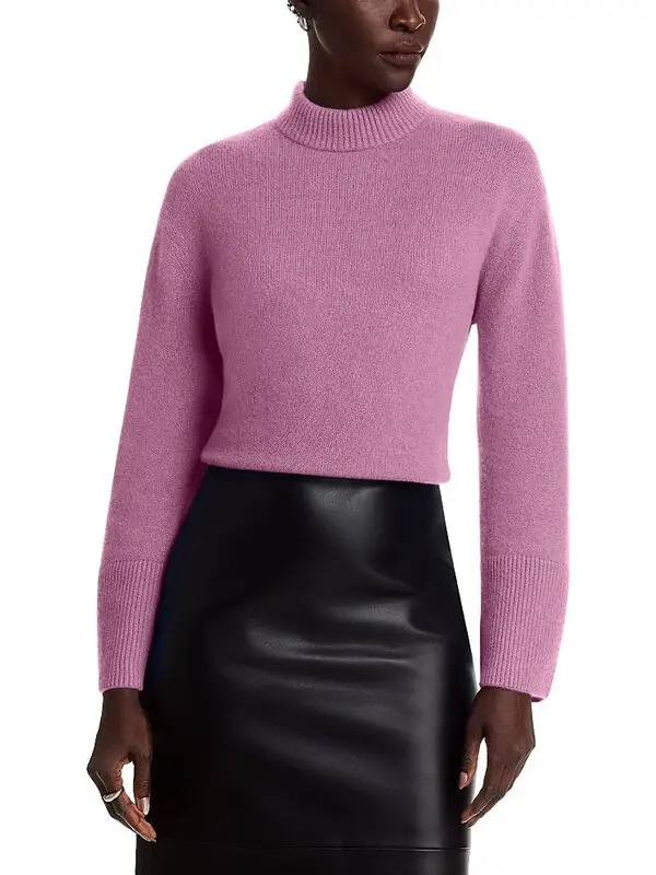 Bloomingdale'S Cashmere Long Sleeve Mock Neck Pullover - Purple Clay