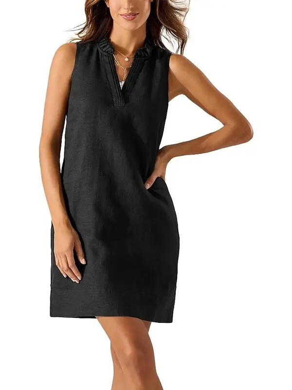 Tommy Bahama Two Palms Double Ruffle Dress - Black