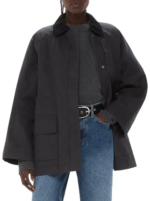 Whistles Fern Waxed Jacket - Black