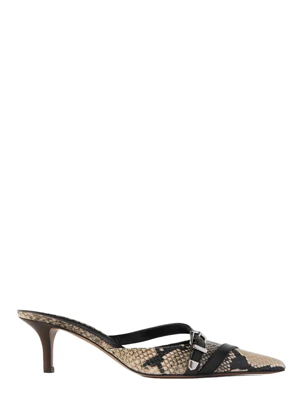 Paris Texas Ashley Buckled Snake-effect Leather Mules - Animal Print