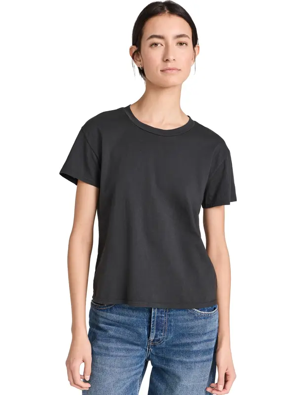 PERFECTWHITETEE Harley Cotton Boxy Crew Tee - Vintage Black